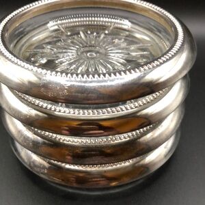 Leonard | Accents | Vtg Leonard Silver Plated Elegant Glass Coasters ...